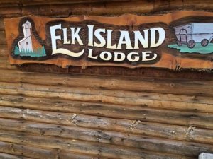Elk Island Lodge Sign - Gods Lake / Elk Island Lodge Fishing Resort